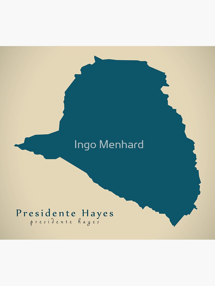 Pegatina «Mapa moderno - Mapa del departamento de Presidente Hayes ...