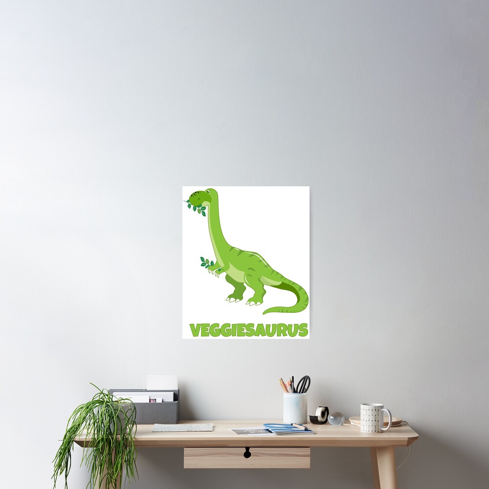 Póster «Veggiesaurus Vegetariano con temática de dinosaurios» de ...