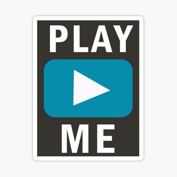 "music play button" Sticker by DerArts | Redbubble