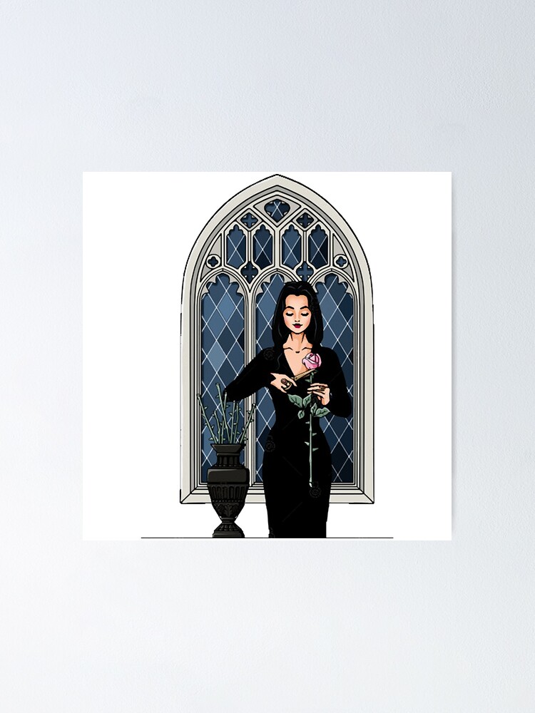 Morticia Addams Roses Poster By Braxtonabshire Redbubble