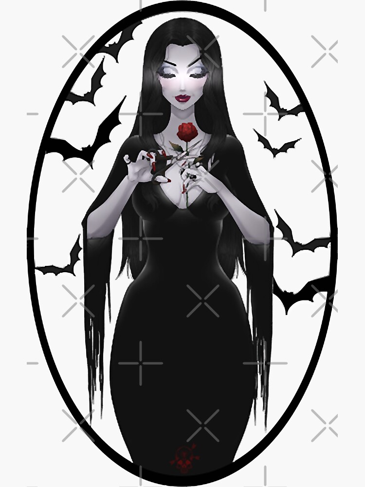 "Morticia Addams " Sticker for Sale by BraxtonAbshire | Redbubble