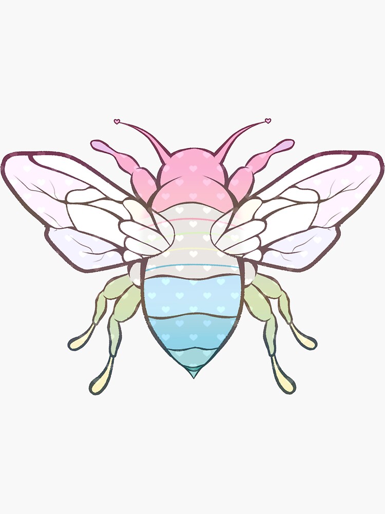 "Gender questioning bee - (gender questioning pride bee print)" Sticker ...