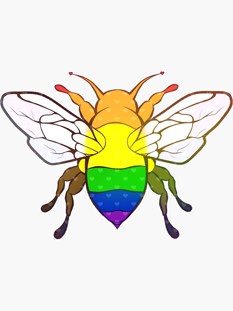 "Pride bee - (LGBTQ pride bee print)" Sticker by Zer0Arts | Redbubble