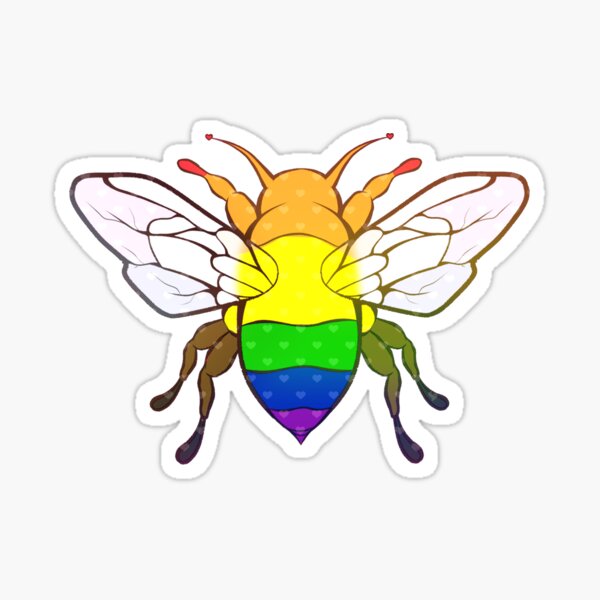"Pride bee - (LGBTQ pride bee print)" Sticker by Zer0Arts | Redbubble