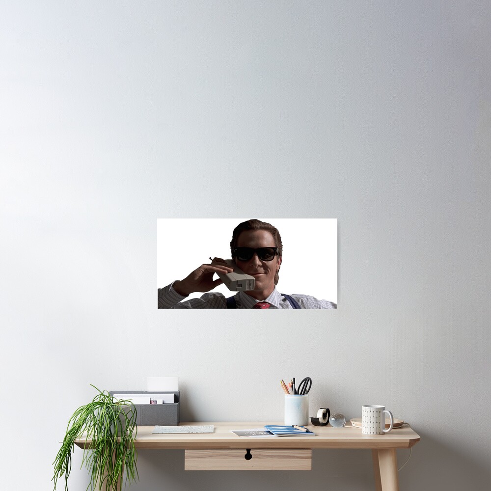 "Patrick Bateman on Phone (American Psycho)" Poster for Sale by muwumbe ...