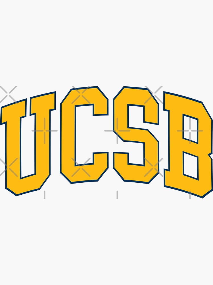 "ucsb - santa barbara font curved" Sticker for Sale by scollegestuff ...