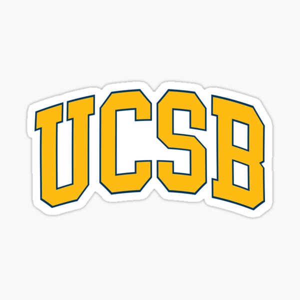 "ucsb - santa barbara font curved" Sticker for Sale by scollegestuff ...