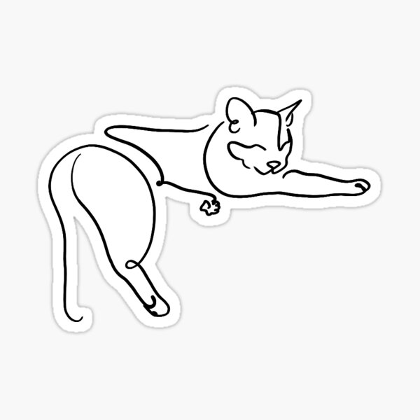 "Cat Beans Lineart" Sticker for Sale by kennacatartwork | Redbubble
