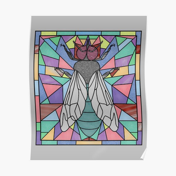 "Stained Glass Fly" Poster for Sale by Asprika | Redbubble