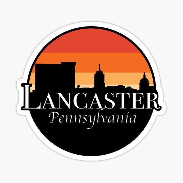 "Lancaster City PA Vintage Sunset Skyline " Sticker for Sale by ...