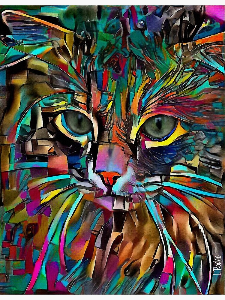 "Hazaar, cat, gato, cat, kitty, chat, lea roche paintings" Art Print by ...