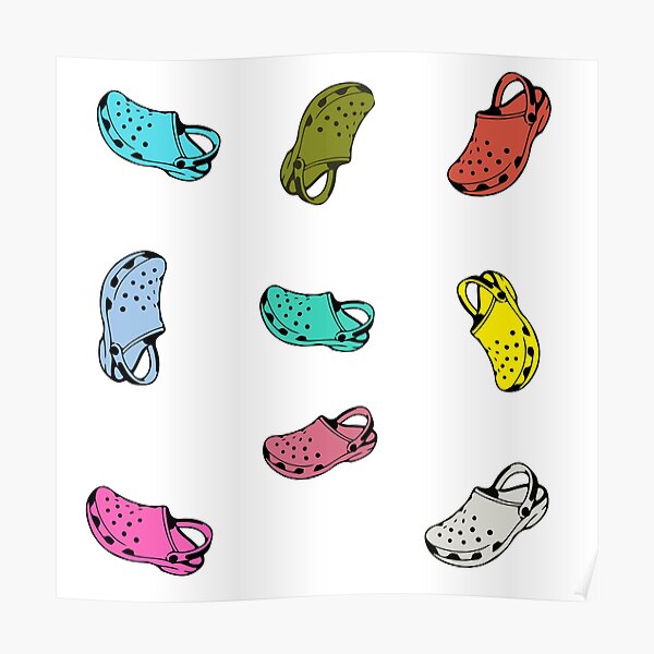 "crocs stickers pack" Poster for Sale by SkiniB | Redbubble