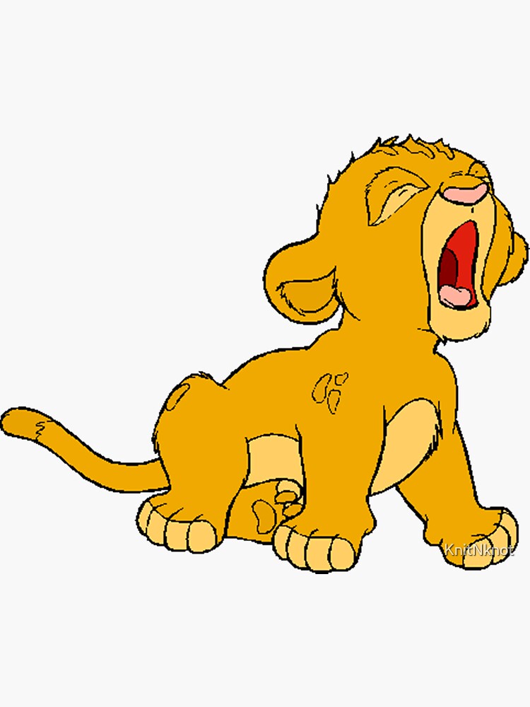"cute baby cub simba 2" Sticker for Sale by KnitNknot | Redbubble