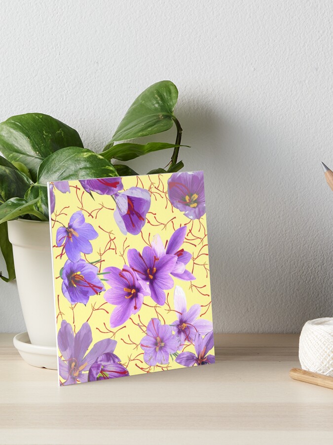 "Saffron Flower - Color variation: calamansi " Art Board Print for Sale ...