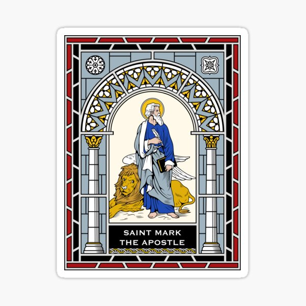St Mark The Apostle Under Stained Glass Sticker By Catholicsaints Redbubble 