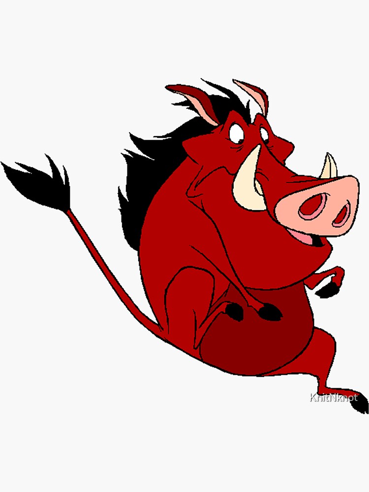 "great pumba jump" Sticker for Sale by KnitNknot | Redbubble
