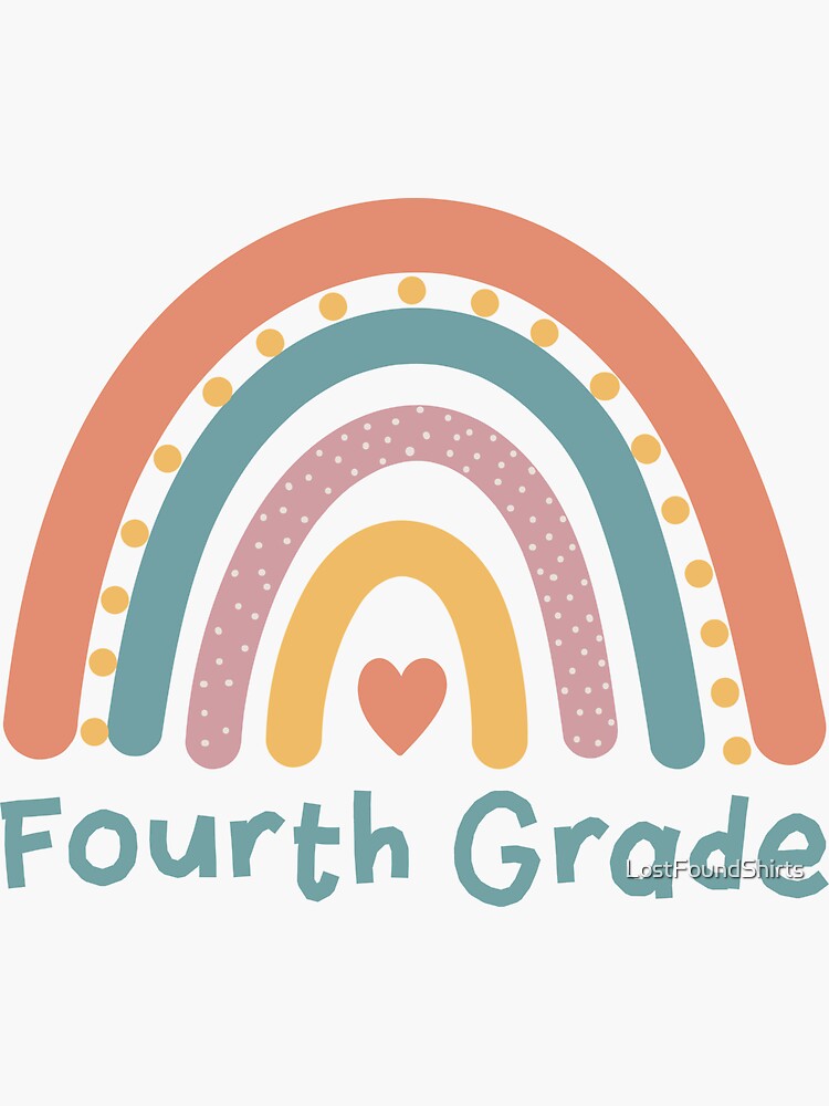 "Fourth Grade Boho Rainbow in Bold Earth Tones" Sticker for Sale by ...