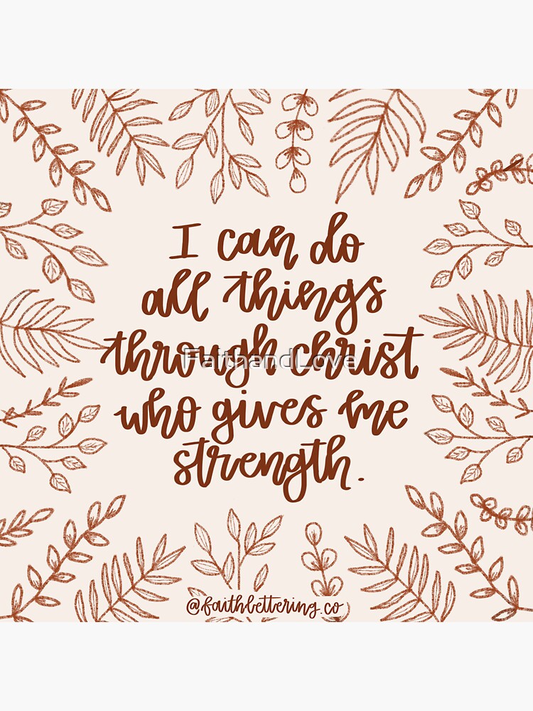 "Christain Calligraphy ‘I can do all things through Christ who gives me ...