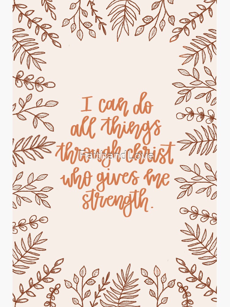 "Christain Calligraphy ‘I can do all things through Christ who gives me ...