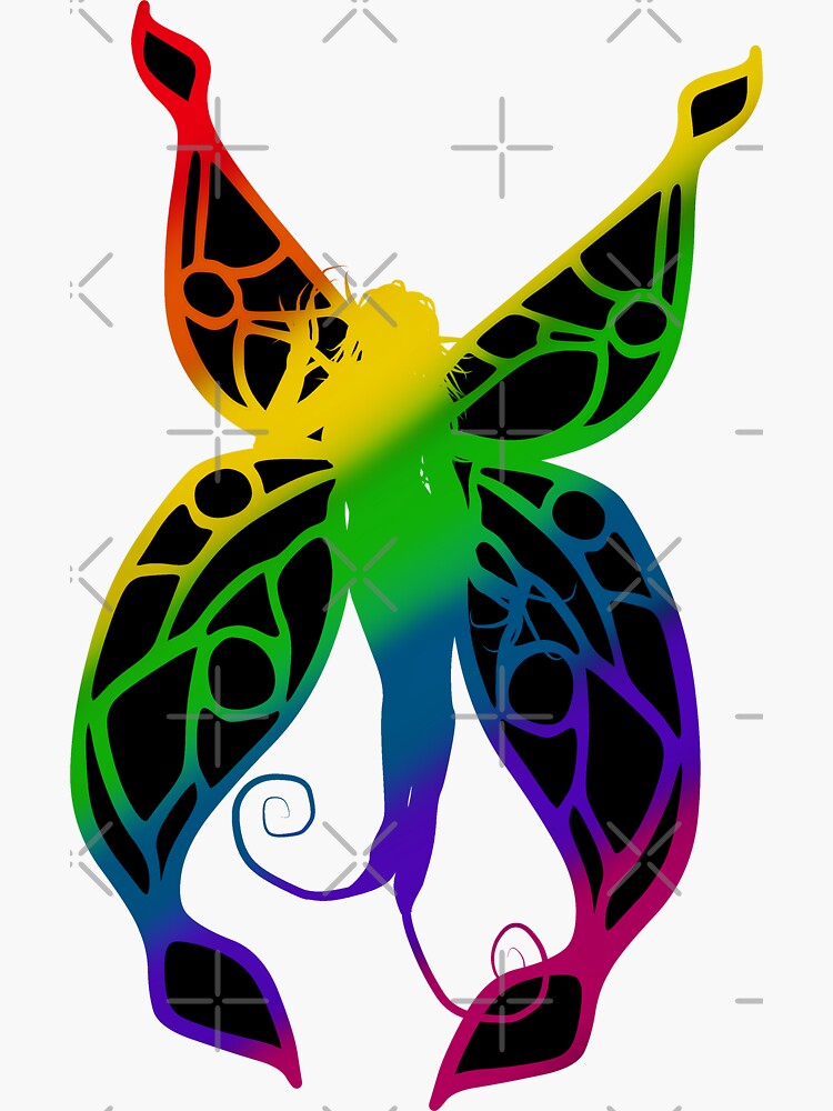 "Fae Silhouette Rainbow" Sticker by ChePanArt | Redbubble