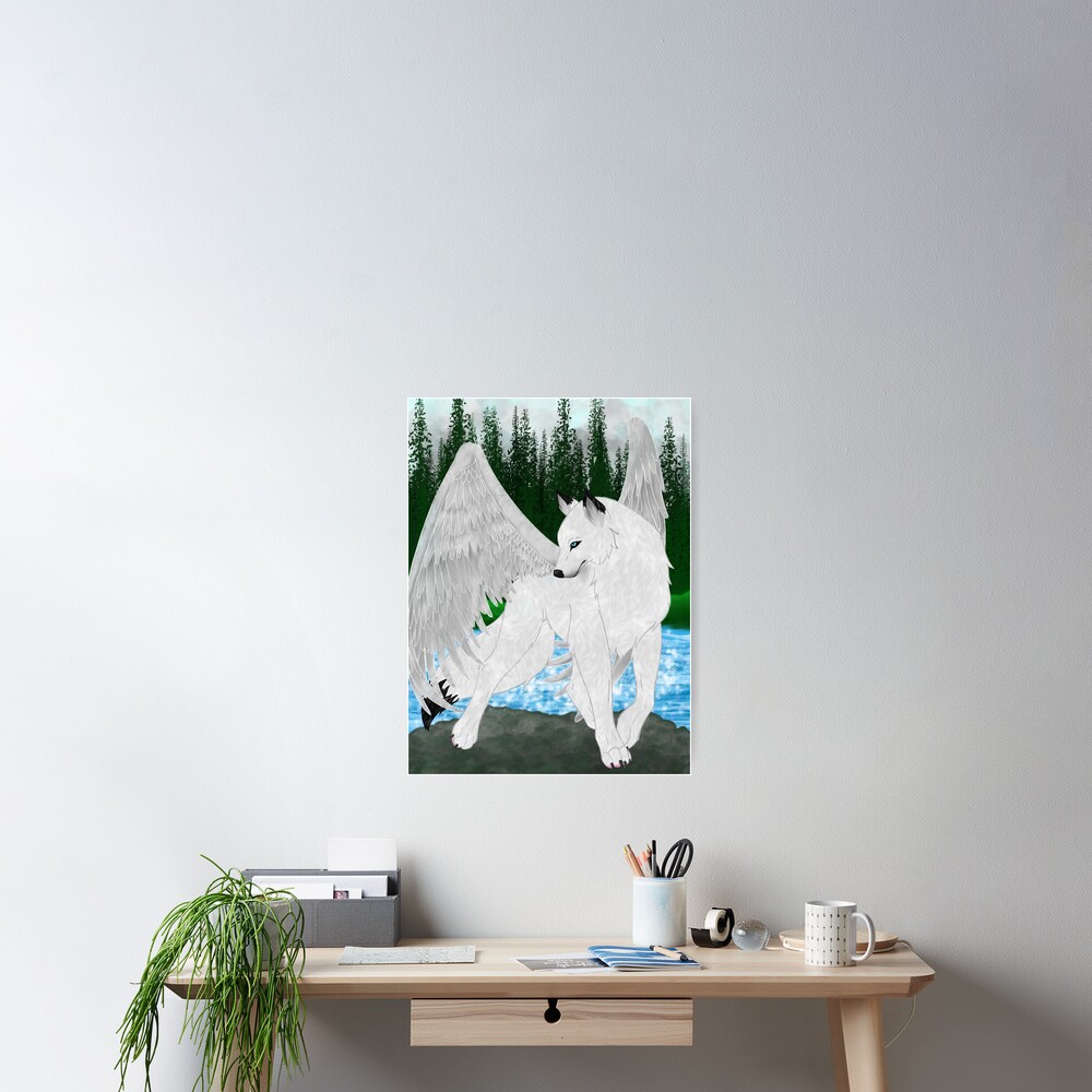 "Angel Wolf" Poster by Nemelysia | Redbubble