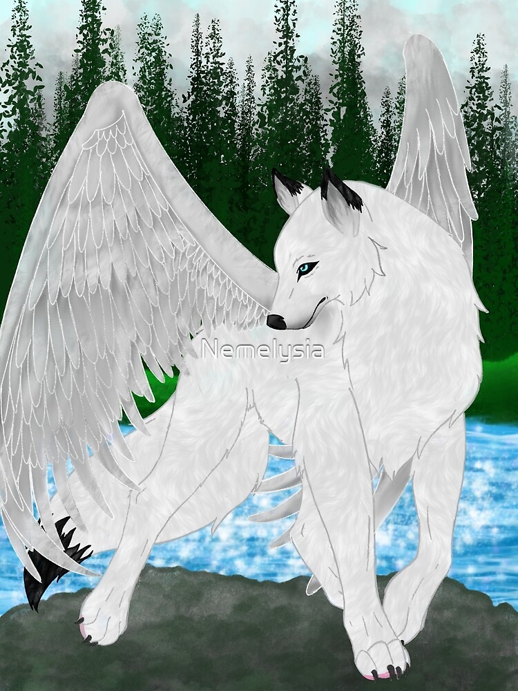 "Angel Wolf" Poster by Nemelysia | Redbubble