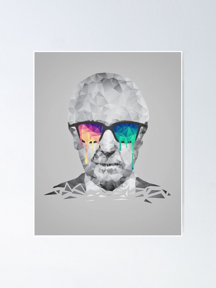 "Albert Hofmann - Psychedelic Polygon Crystalised Portrait" Poster for ...