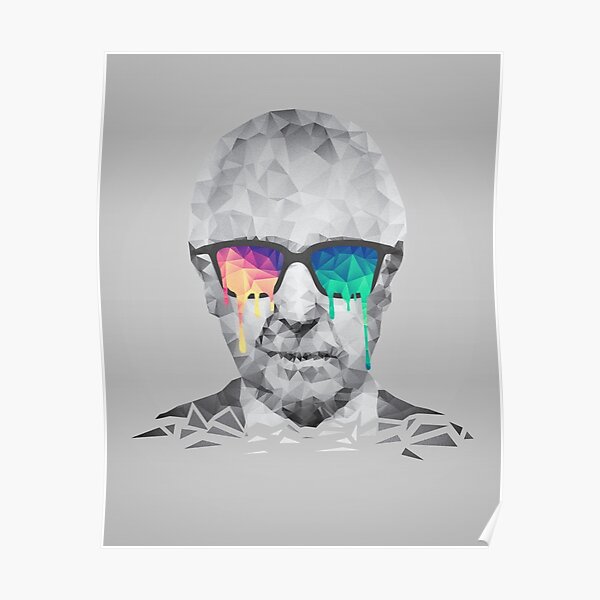 "Albert Hofmann - Psychedelic Polygon Crystalised Portrait" Poster for ...