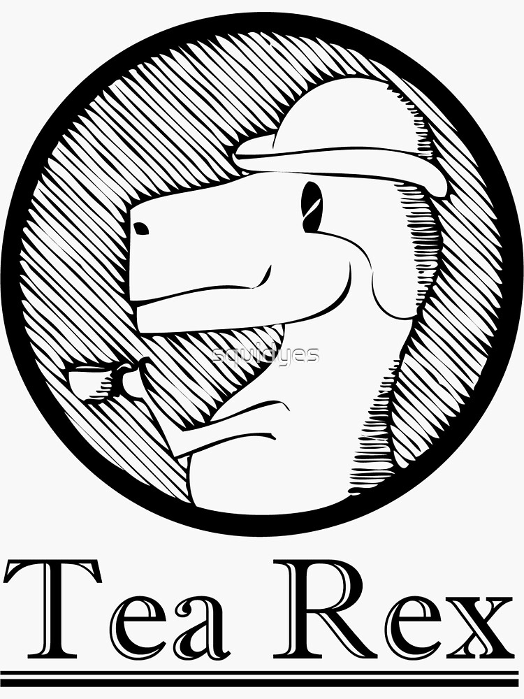 "Tea Rex" Sticker by squidyes | Redbubble