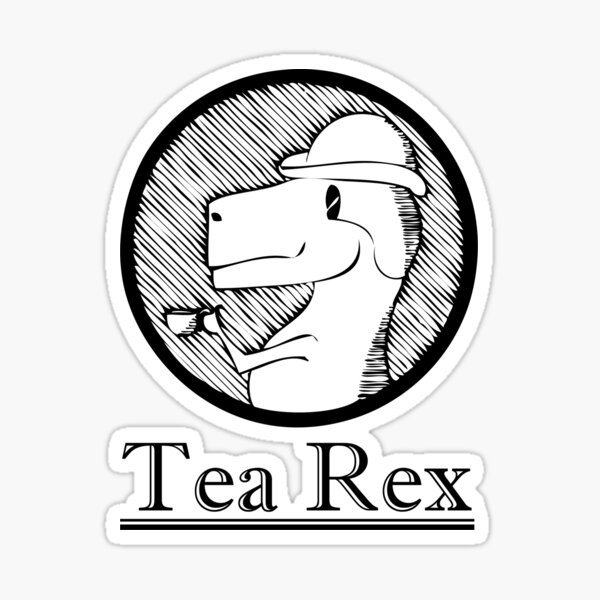 "Tea Rex" Sticker by squidyes | Redbubble