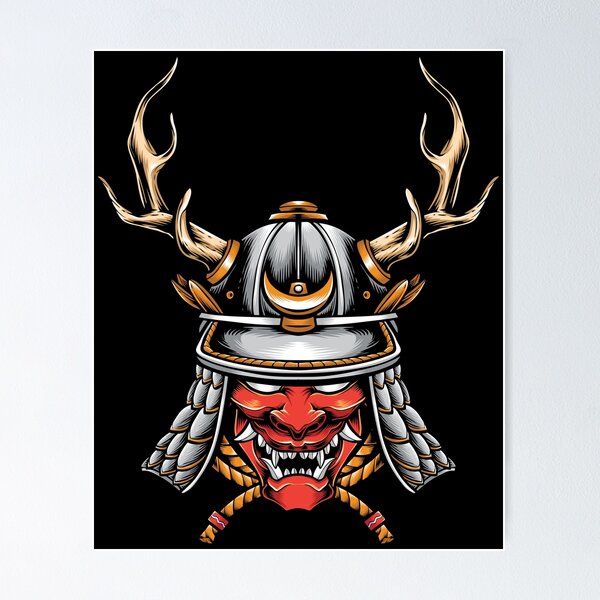 "Devil face Samurai Helmet" Poster for Sale by nexusstore | Redbubble