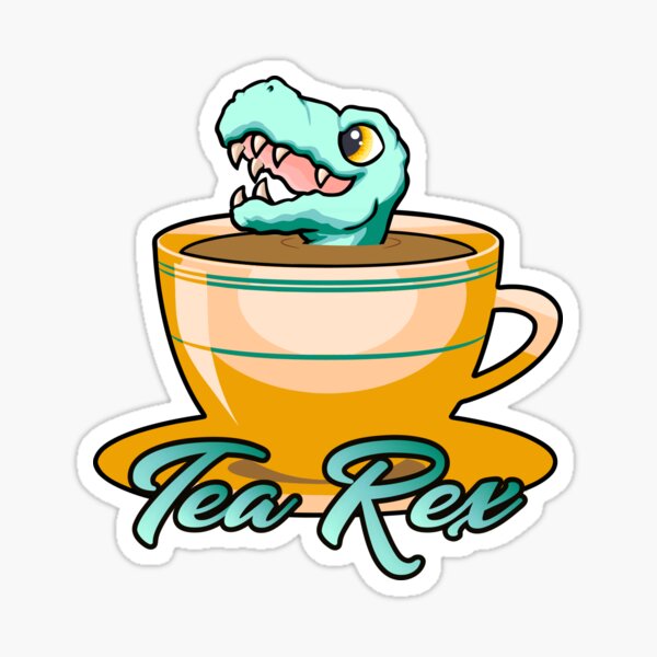 "Tea Rex" Sticker for Sale by BlGamer | Redbubble