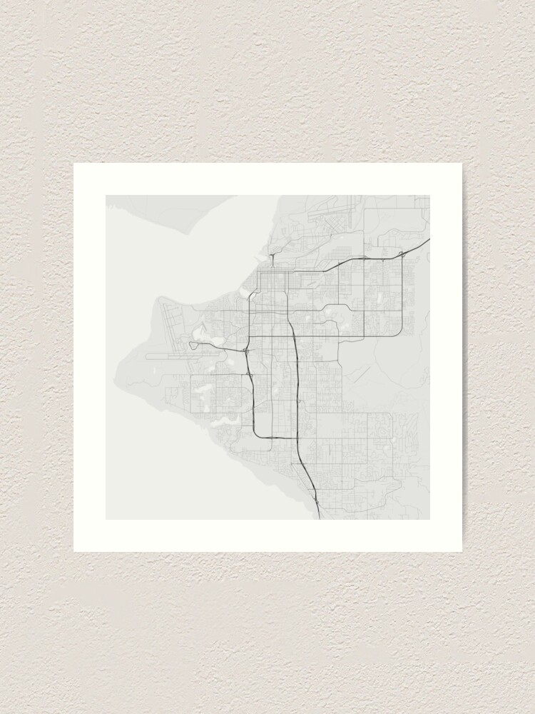 "Anchorage, USA Map. (Black on white)" Art Print by Graphical-Maps ...