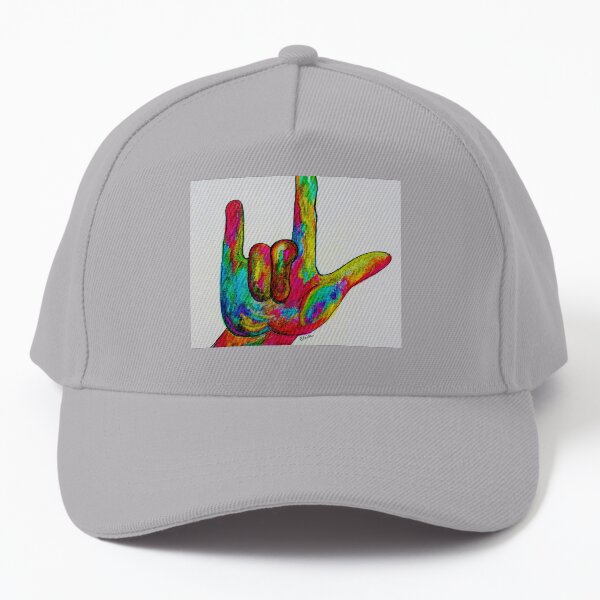 "I LOVE YOU - American Sign Language" Cap for Sale by EloiseArt | Redbubble