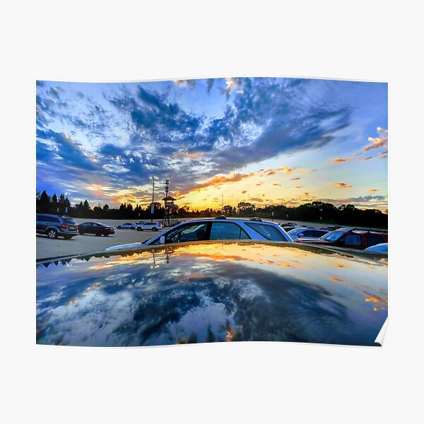 "Sunroof sunset reflection " Poster for Sale by BrennasGallery | Redbubble