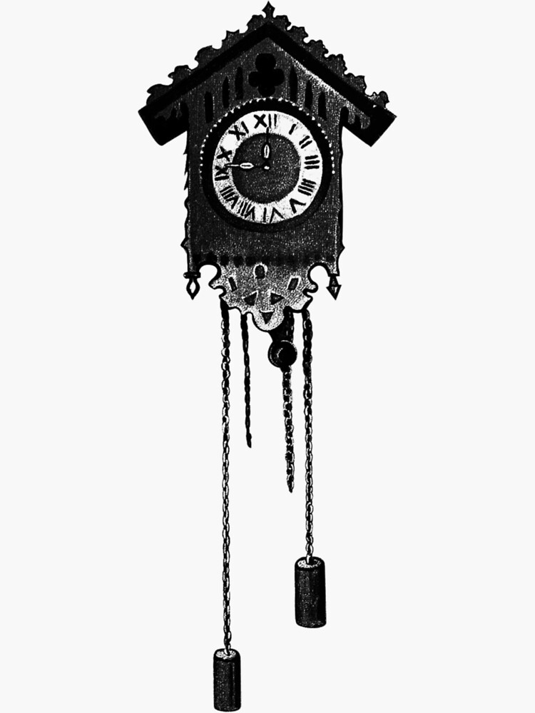 "Cuckoo Clock" Sticker for Sale by flamin-galah | Redbubble