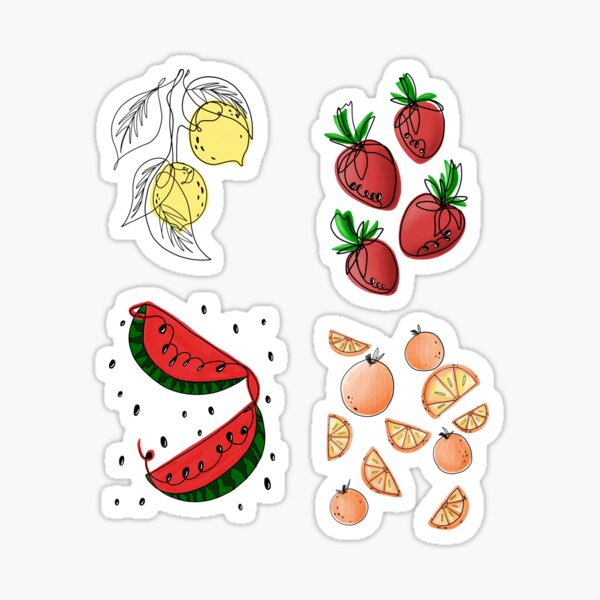 "Summer Fruits Pack" Sticker for Sale by Kazyii | Redbubble