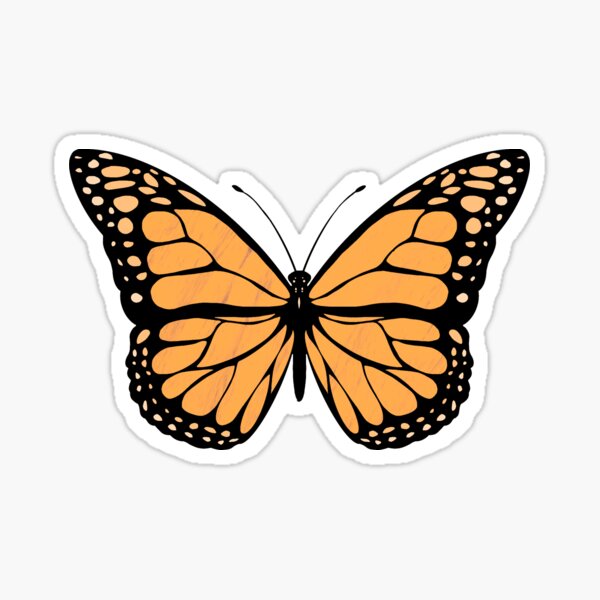 "Orange Butterfly" Sticker for Sale by 000tato | Redbubble