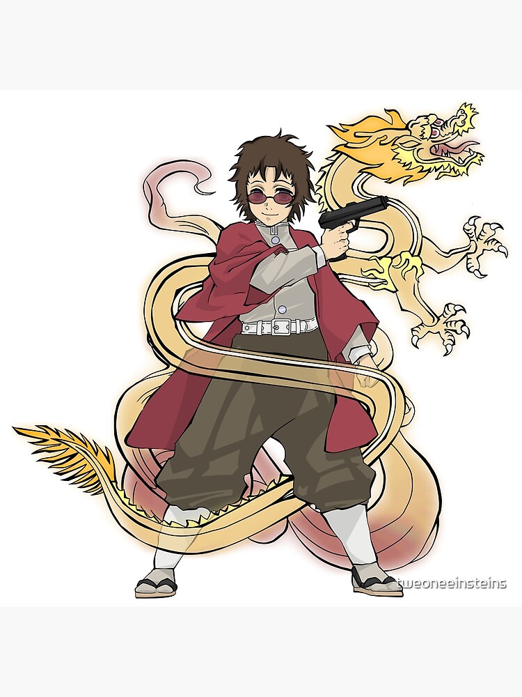 "sakamoto tatsuma in the style of demon slayer | on a transparent ...