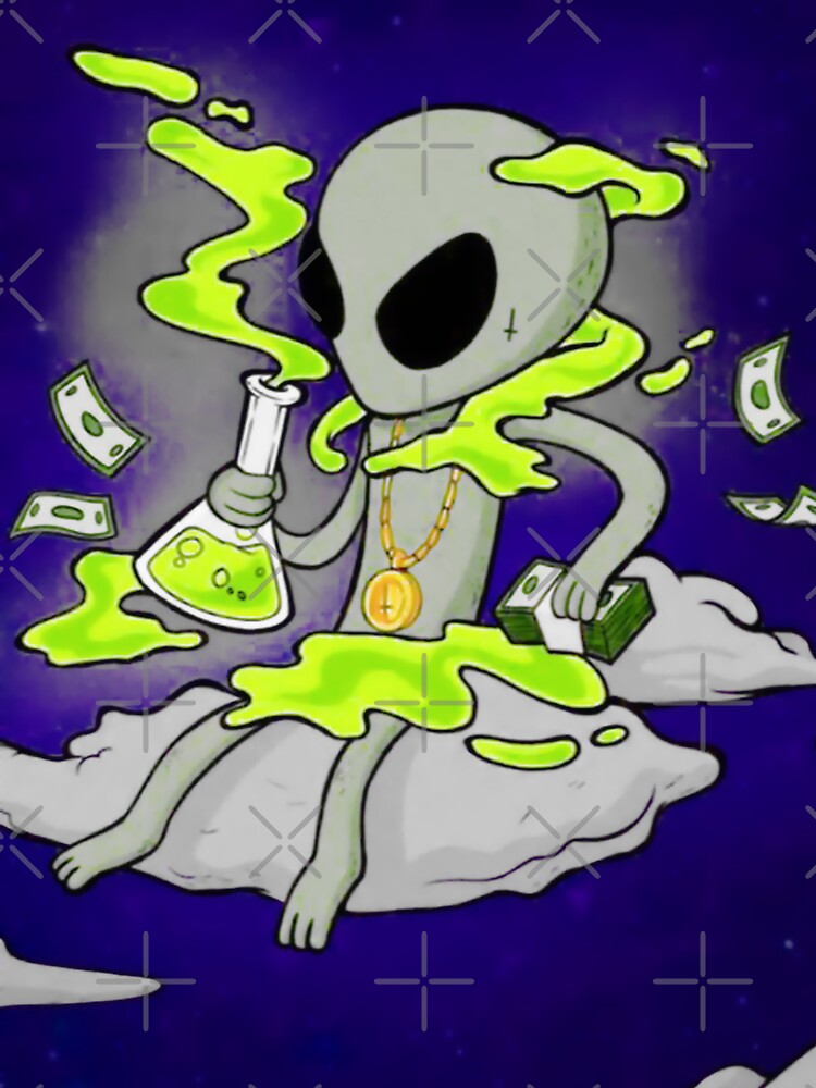 "Alien Smoking Weed Space Stoner" Sticker for Sale by Mohasin007 ...