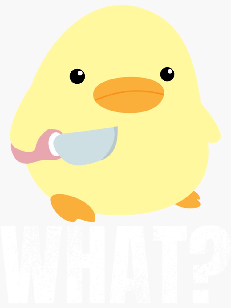 Pegatina «Canard mignon avec couteau memes poussin poulet oie quoi» de ...
