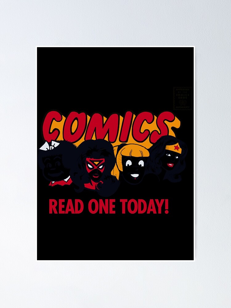 "Comics Read One Today! Spinner Rack Topper Female Characters " Poster ...