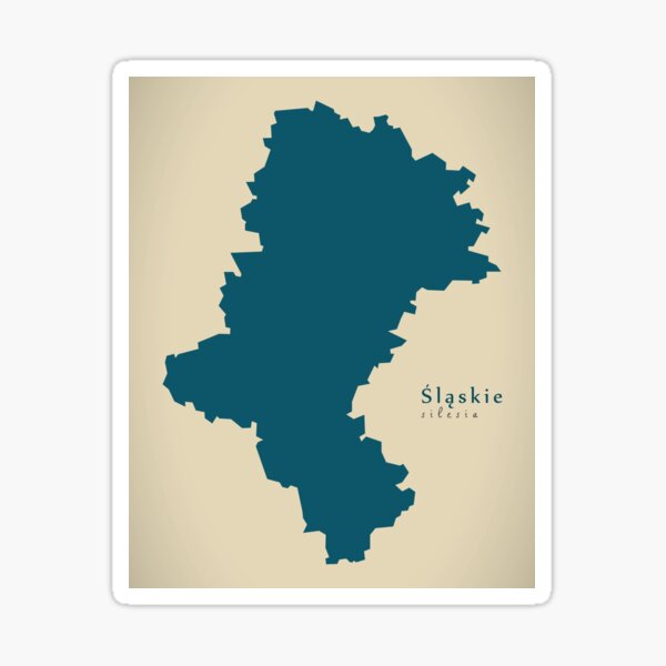 "Modern Map - Slaskie voivodship map Poland PL" Sticker for Sale by ...