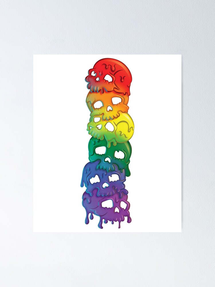 "Gay Pride Flag Rainbow Skulls LGBT " Poster for Sale by IreneKohStudio ...