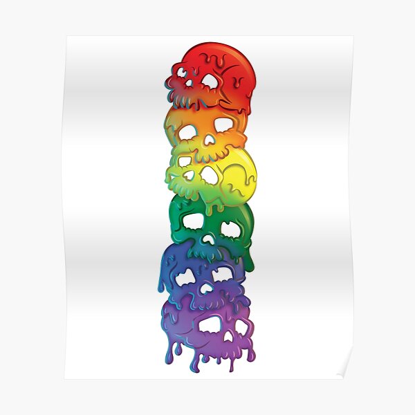 "Gay Pride Flag Rainbow Skulls LGBT " Poster for Sale by IreneKohStudio ...
