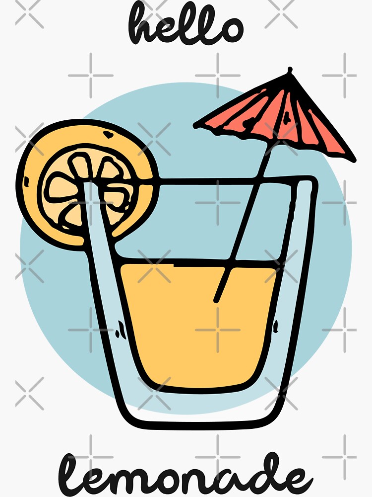 "Hello Summer Lemonade" Sticker by art-fox | Redbubble