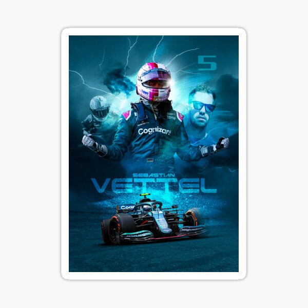 "Sebastian Vettel" Sticker by Tracksters | Redbubble