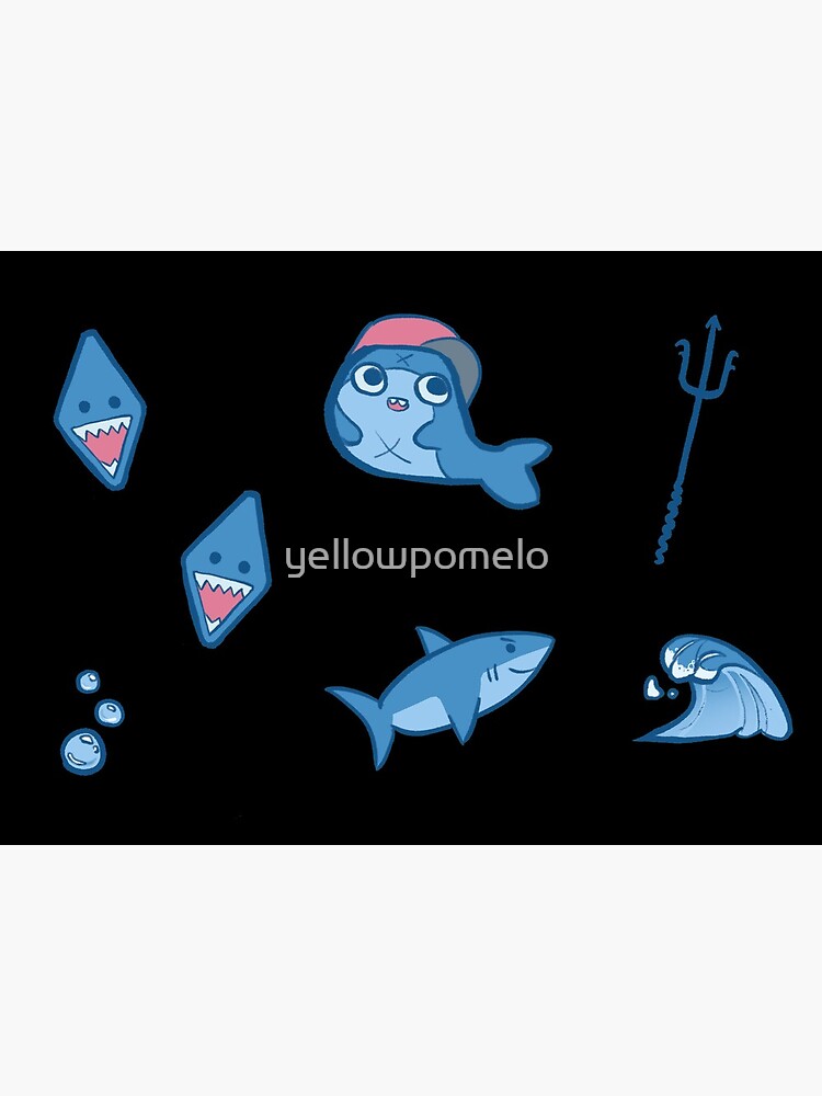 " Gawr Gura Cute Shark Pattern Set Vtuber" Art Board Print for Sale by ...