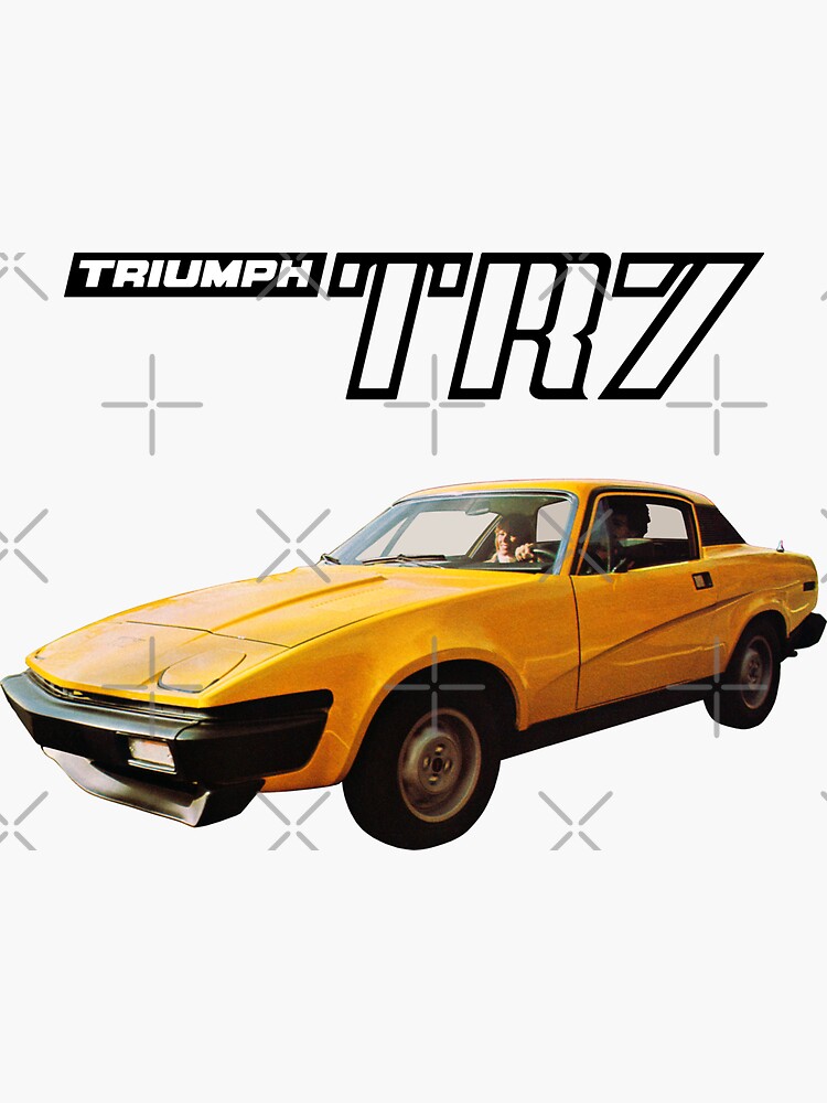"Triumph TR7 Coupé Yellow" Sticker for Sale by CellularSong | Redbubble