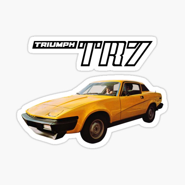 "Triumph TR7 Coupé Yellow" Sticker for Sale by CellularSong | Redbubble
